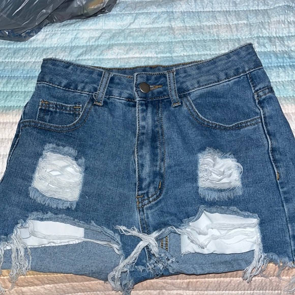 SHEIN | Shorts | Ripped Blue Jean Shorts | Poshmark
